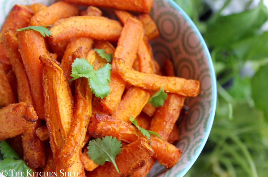 Clean Eating Coriander Carrot Chips - The Kitchen Shed
